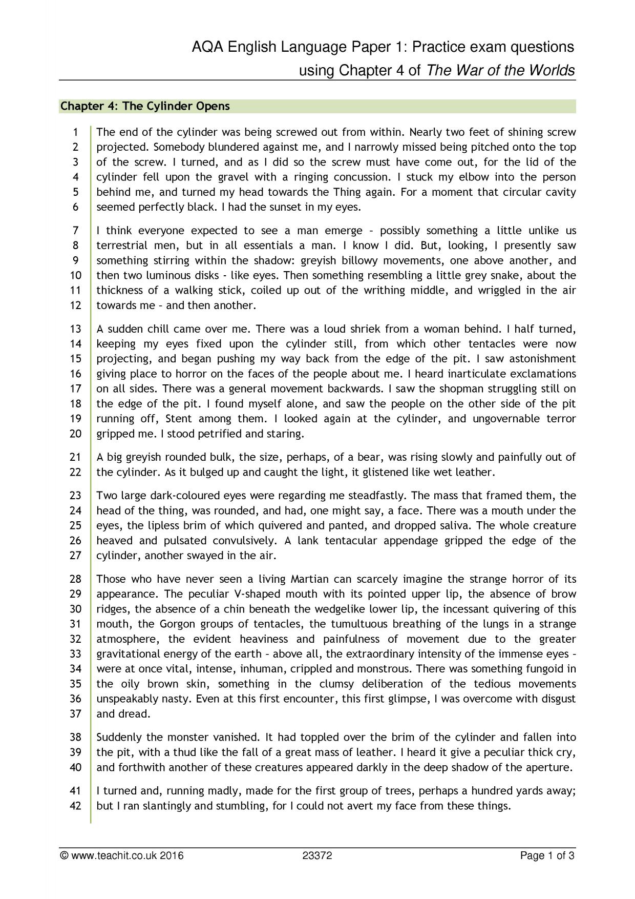 Gcse English Language Paper 1 Question 4 Teaching Resources Vrogue