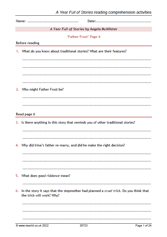 A Year Full Of Stories Reading Comprehension Activities KS2 Teachit a-year-full-of-stories-reading-comprehension-activities-ks2-teachit