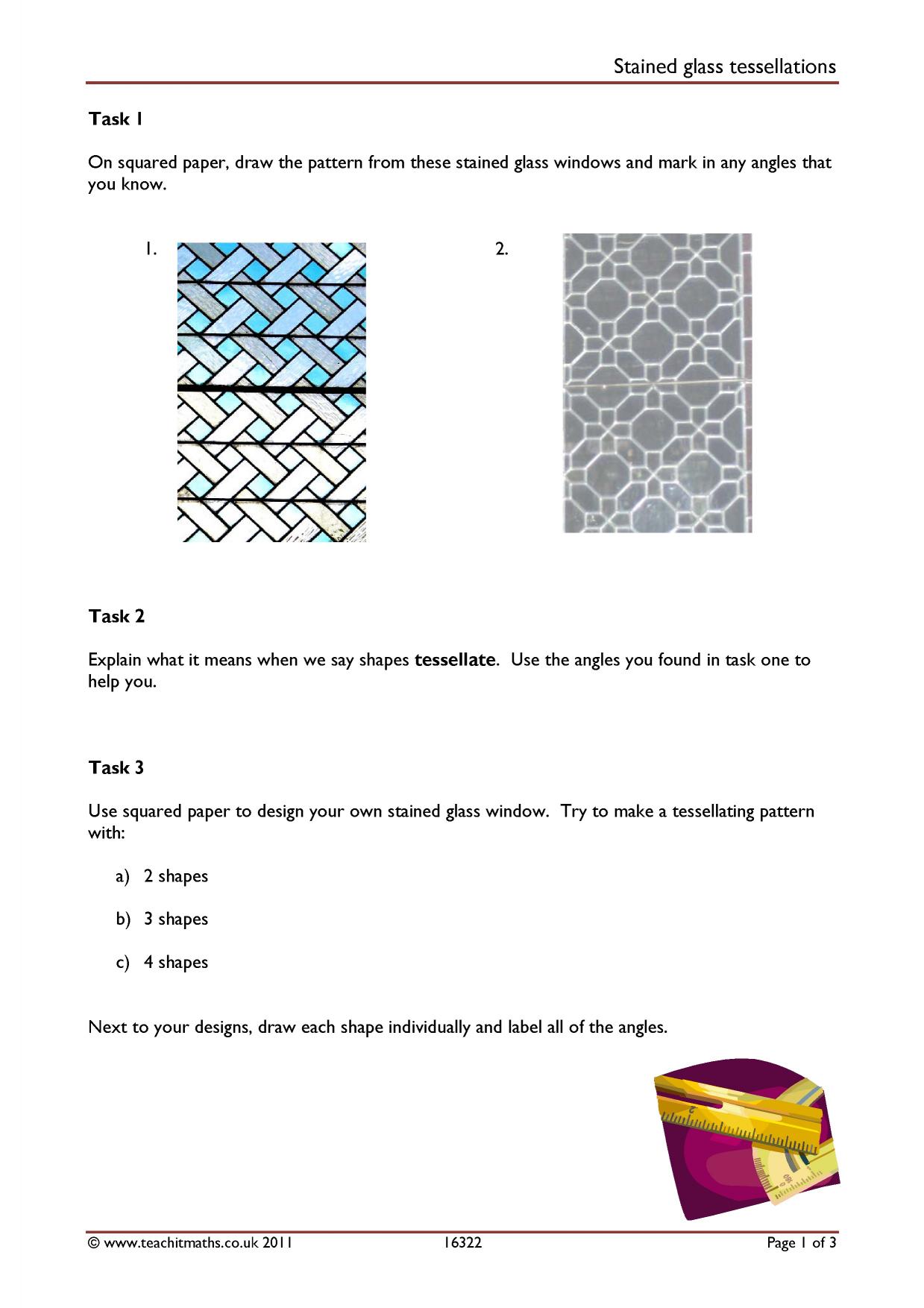Tessellations Worksheet Tessellation Worksheet By SmARTistic