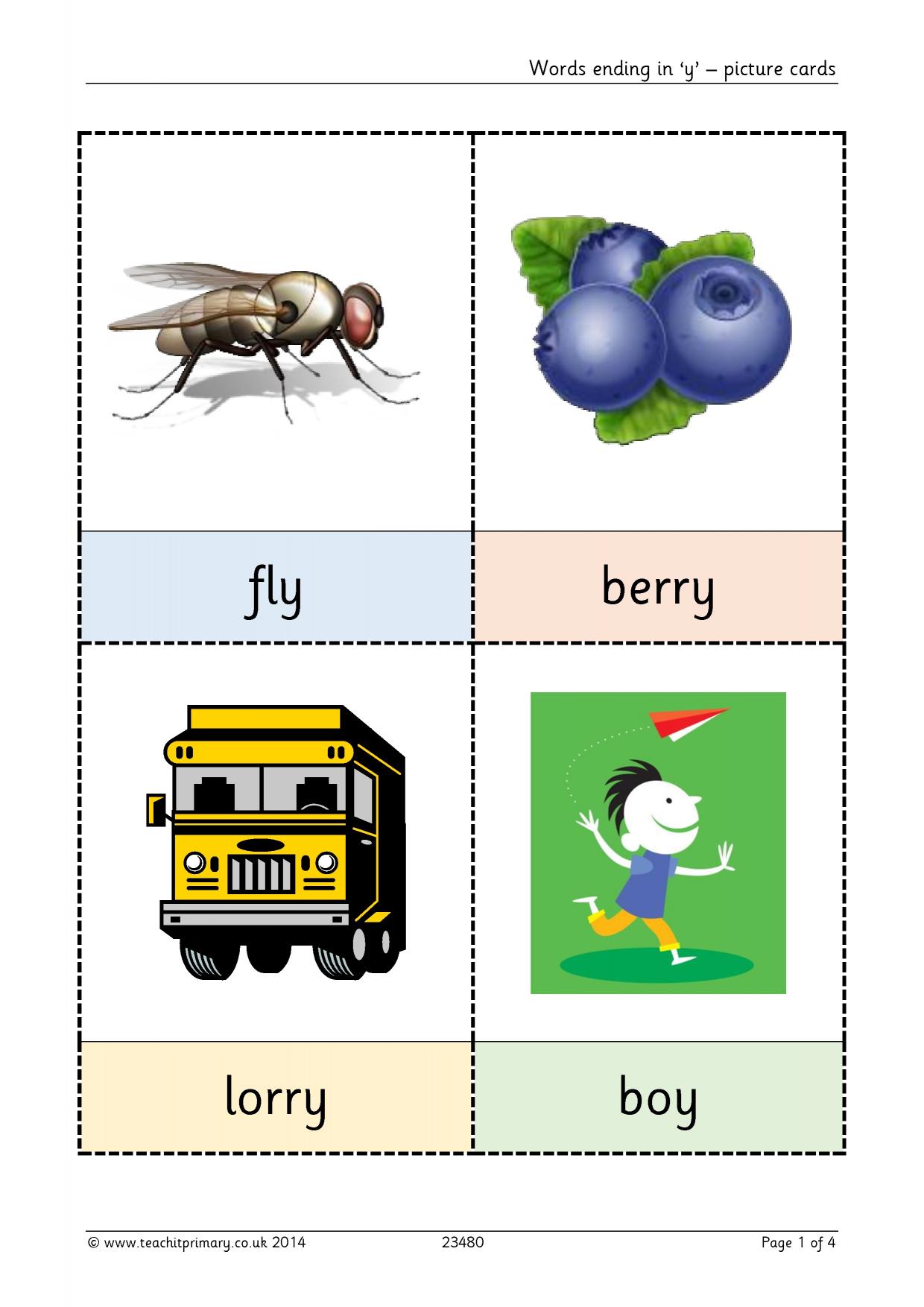 Words Ending In y KS1 English Spelling Teachit