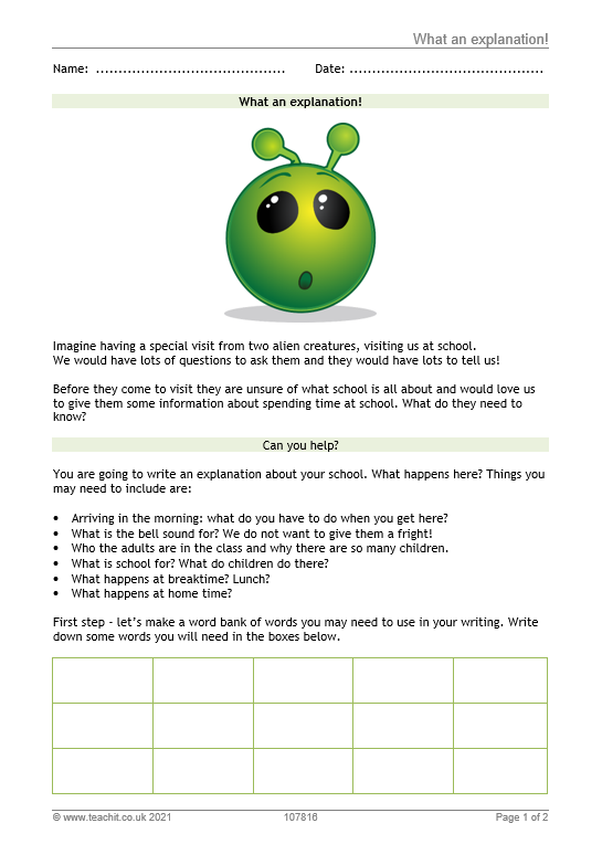 What an explanation | Writing different text types | KS2 | Teachit